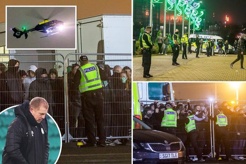 Thousands of Celtic fans protest outside Parkhead demanding Neil Lennon ...