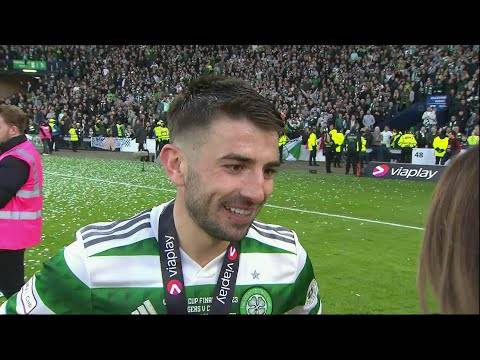 Celtic’s Greg Taylor speaks after winning the 2023 Viaplay Cup - 26 Feb ...