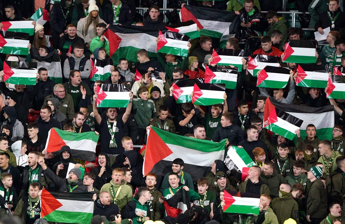 Celtic fans defy club and display Palestine flags - The42.ie - 26 Oct 2023
