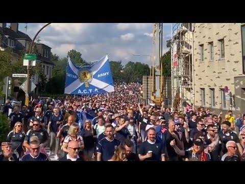 BIG Numbers of Scotland Fans March Through Cologne To Face Switzerland ...